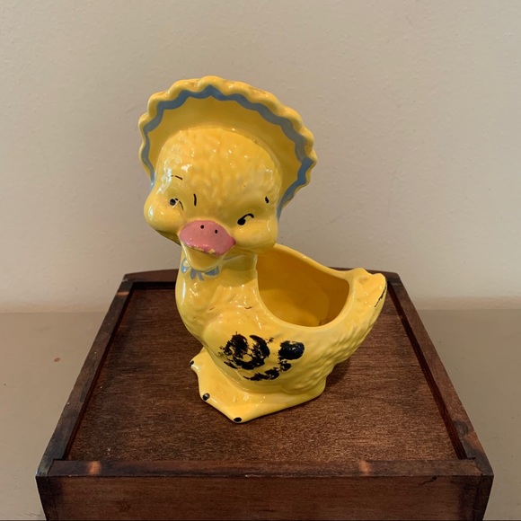 Accents | Vintage Yellow Duck Planter | Poshmark